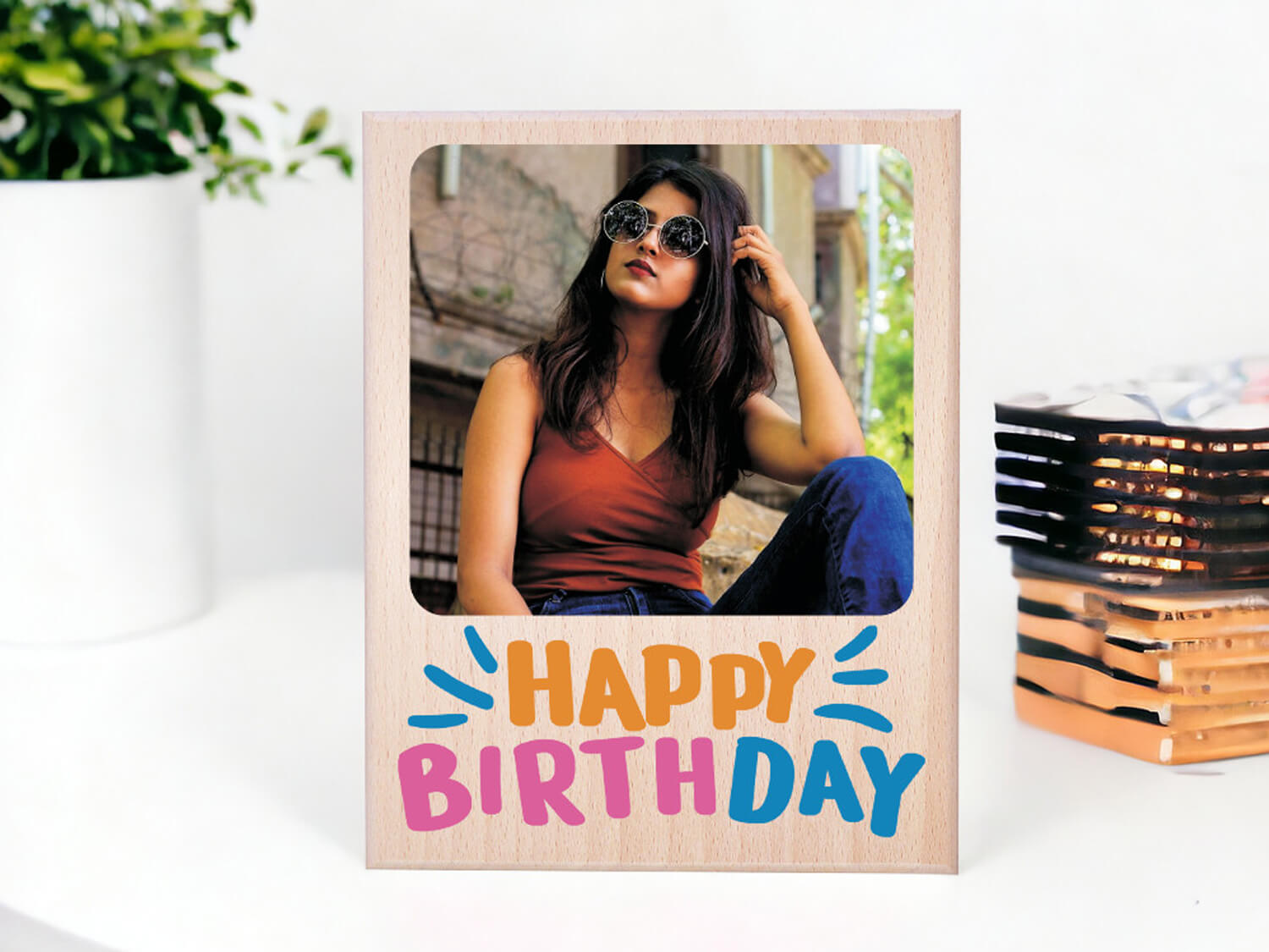 Personalized Wooden Color Photo Frame For Birthday - Incredible Gifts