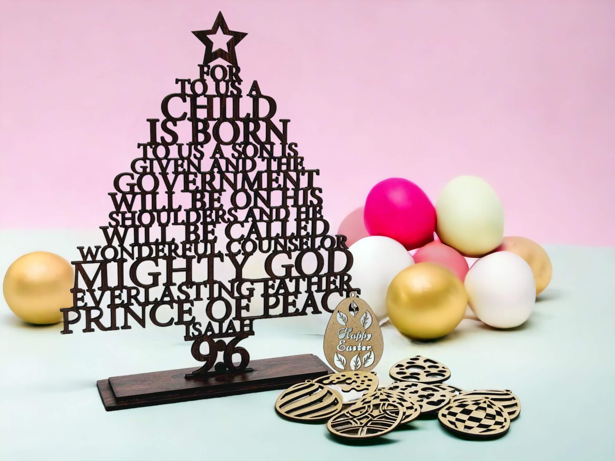 Easter Egg DIY Ornaments & Wooden Tree Easter Combo Set - Incredible Gifts