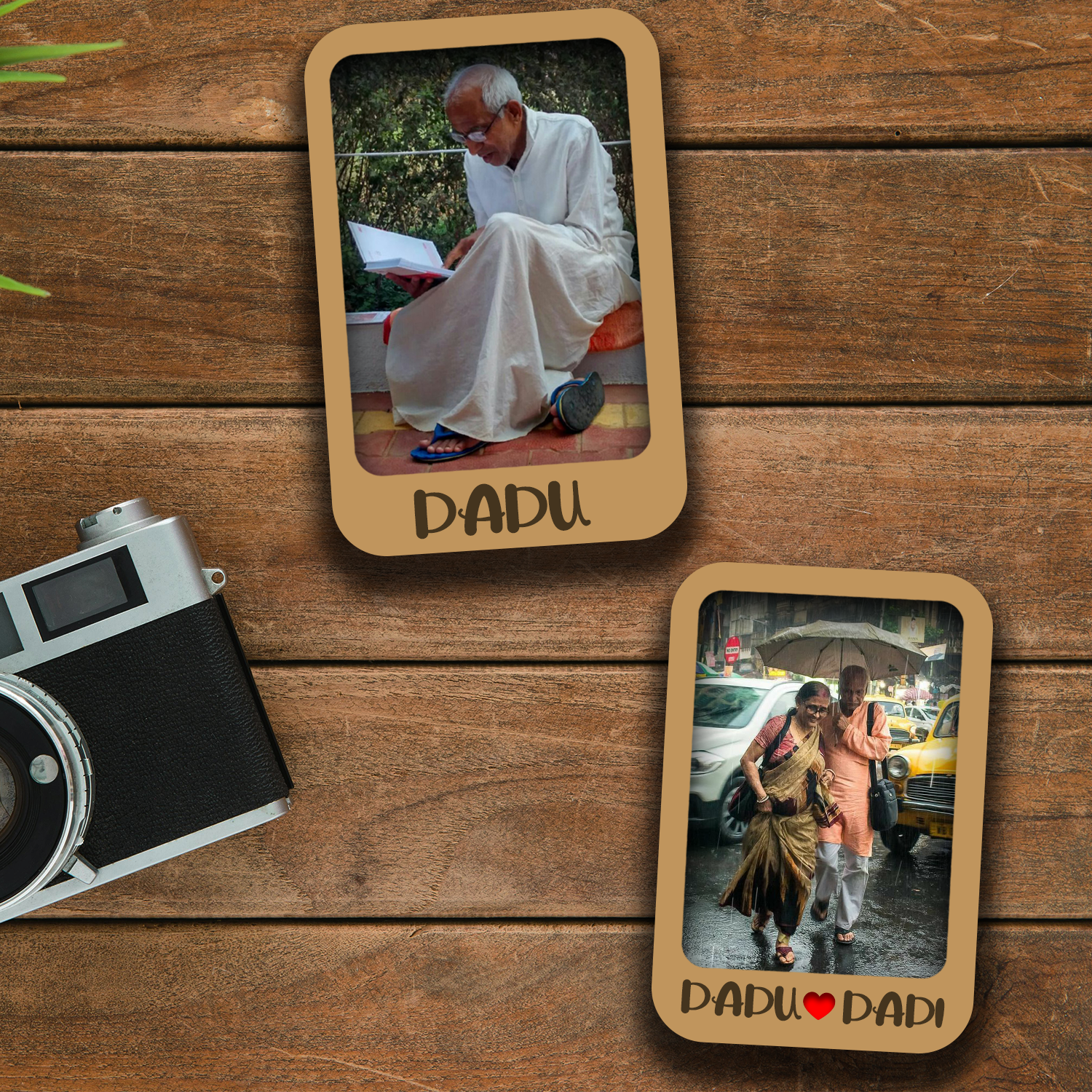Personalized Dadu Dadi Photo Fridge Magnets Set Of 2 - Incredible Gifts