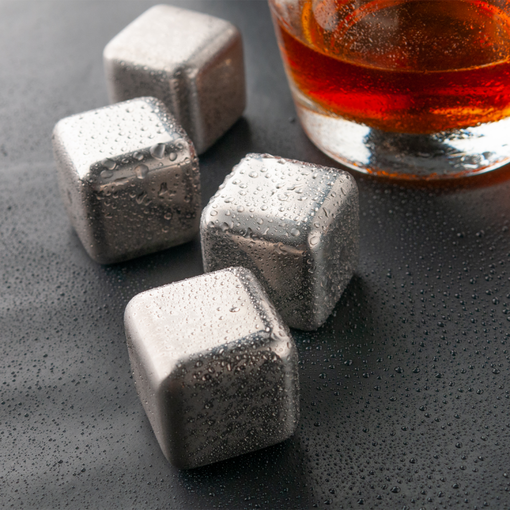 Reusable Stainless Steel Ice Cubes Set of 4 - Incredible Gifts