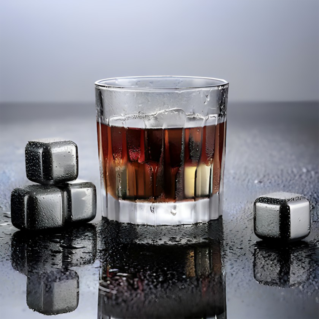Reusable Stainless Steel Ice Cubes Set of 4 - Incredible Gifts