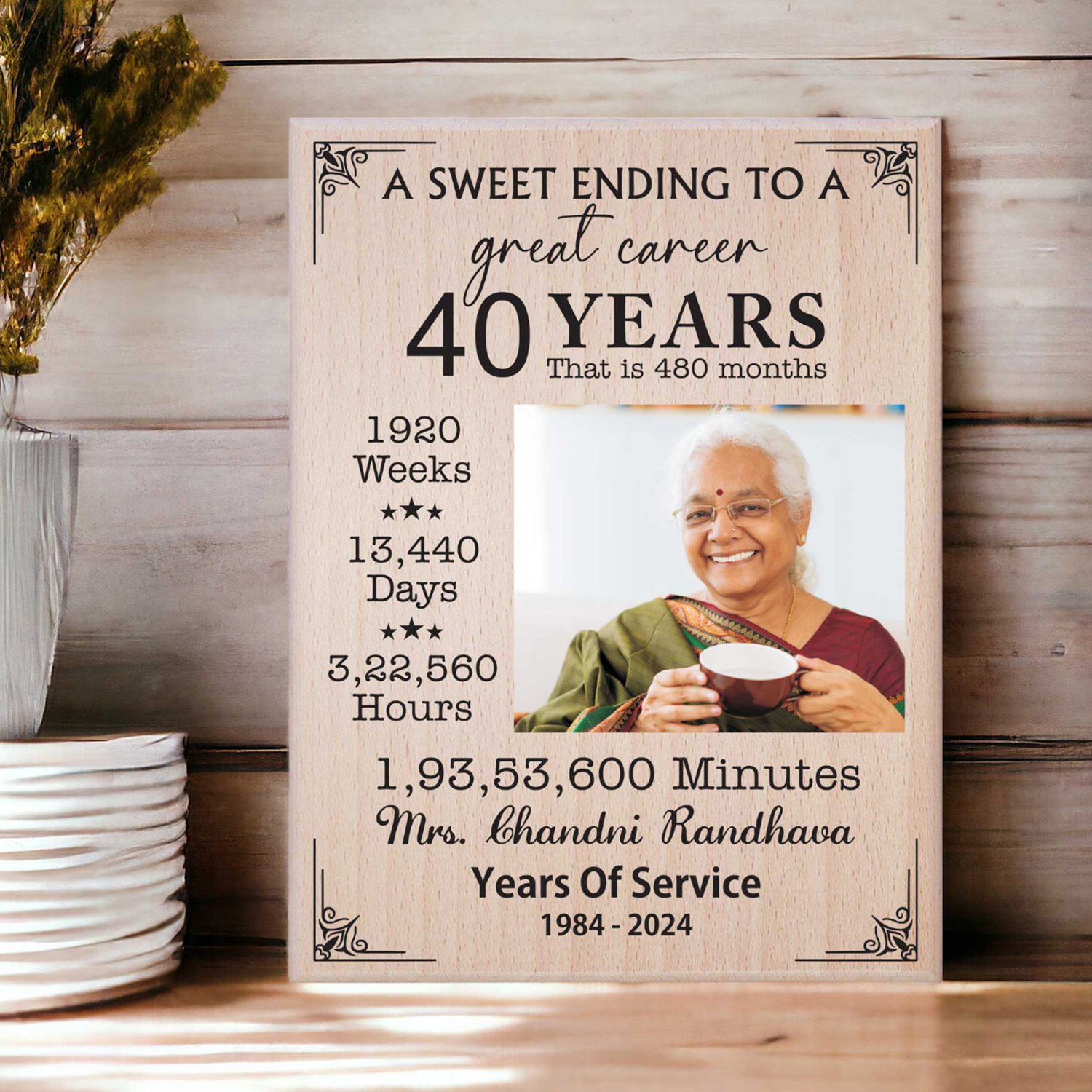 Custom Wooden Retirement Picture Frame – 16x12 Beech Wood Photo Frame ...