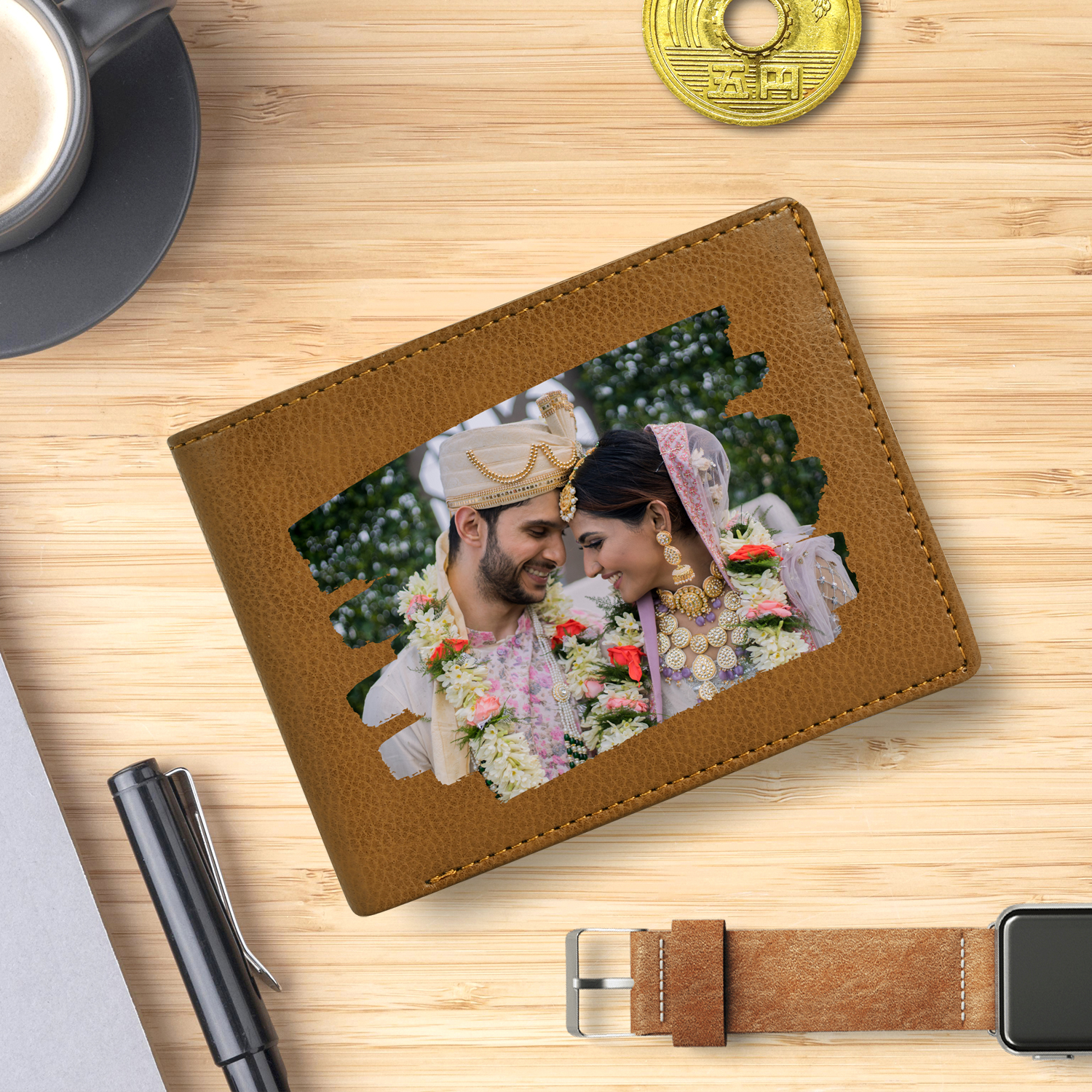 Stylish Croc Personalized Photo Wallet for Men - Incredible Gifts