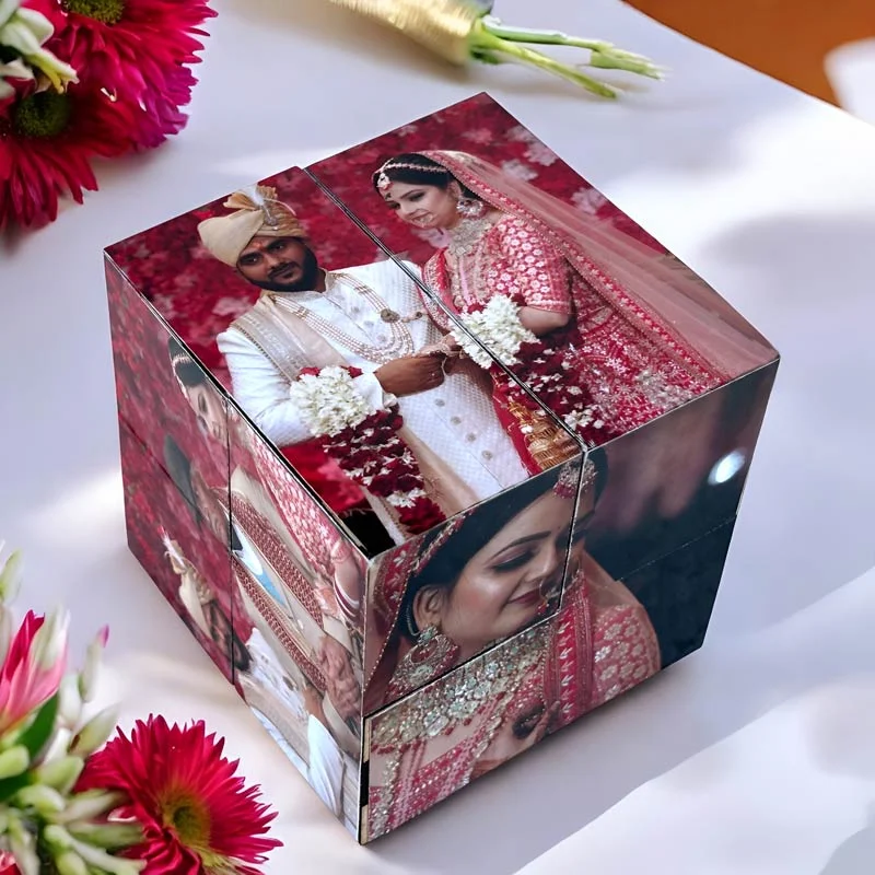 Premium Wooden Rolling Cube With Personalized Photos - Incredible Gifts