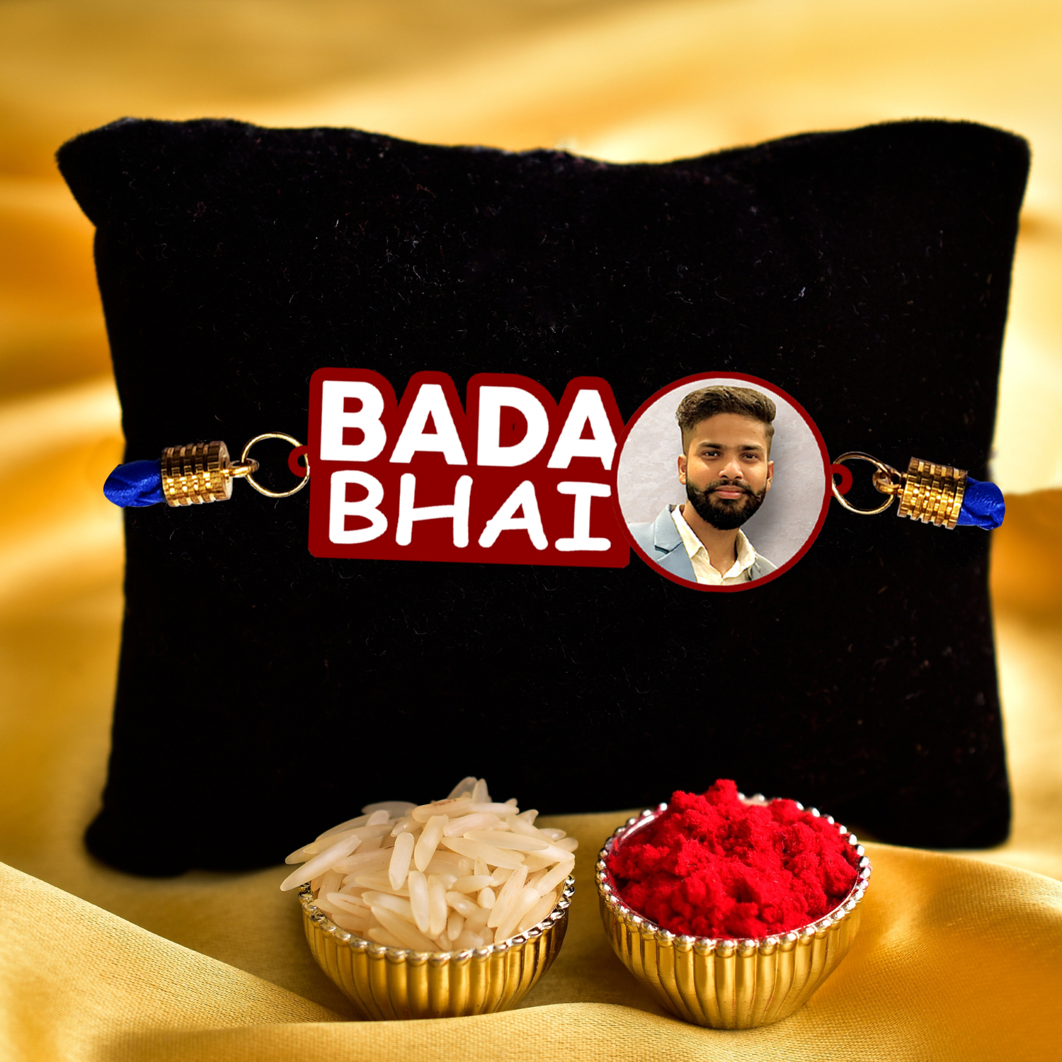 Personalized Bada Bhai Bracelet Photo Rakhi Incredible Gifts