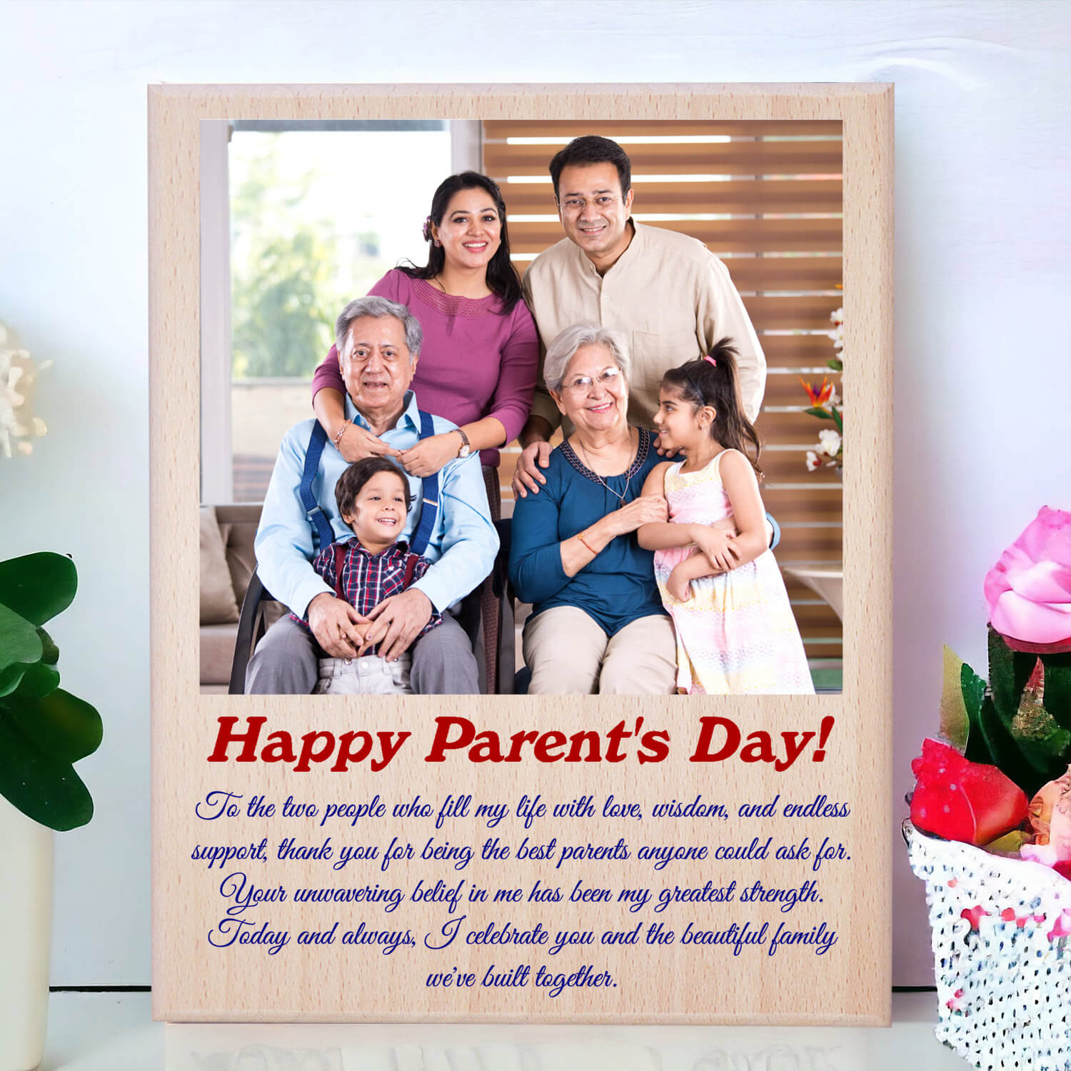 Personalized Wooden Premium Photo Frame Gift For Parents - Incredible Gifts