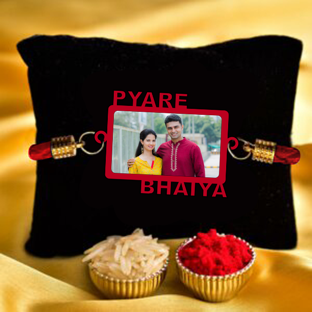 Pyare Bhaiya Personalized Photo Rakhi for Brother - Incredible Gifts