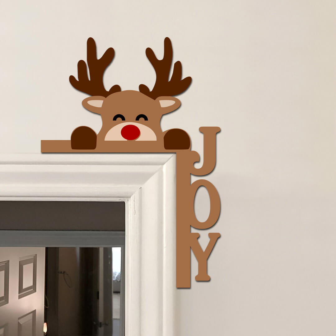 Premium Wooden Reindeer Door Corner Emblem Set of 2 - Incredible Gifts